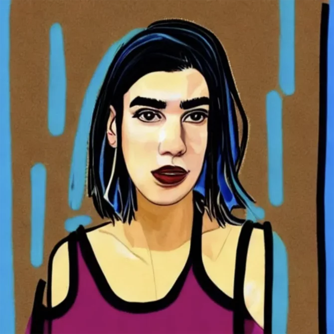 Dua Lipa in the style of Pablo Picasso 3 - Artists Meet Artists