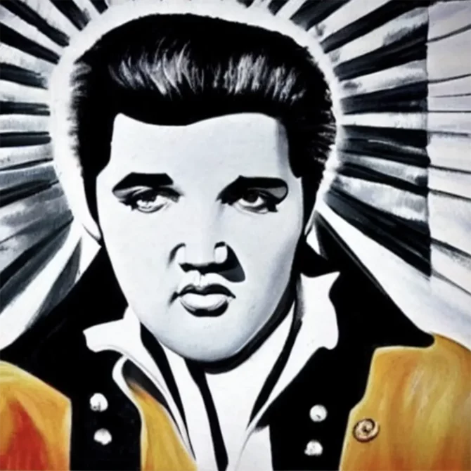 Elvis Presley in the style of Pablo Picasso 18 - Artists Meet Artists