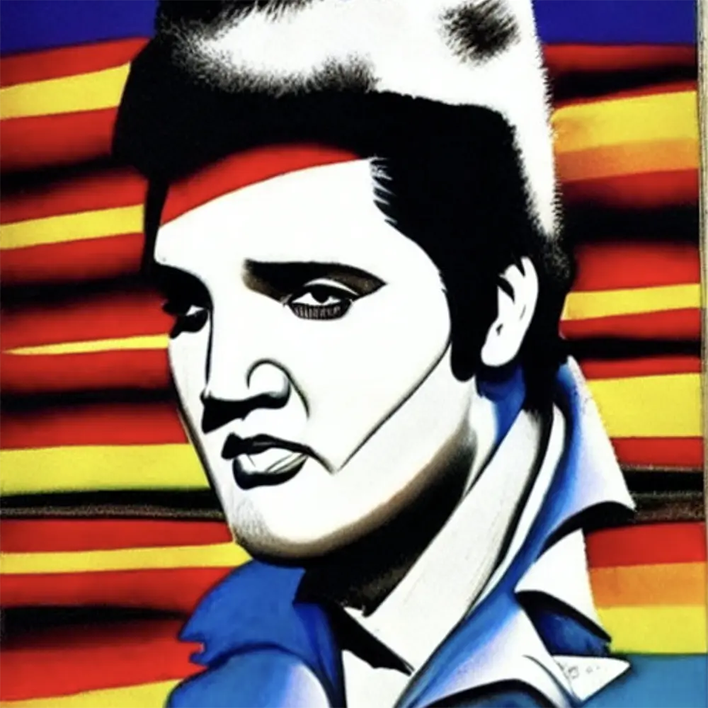 Elvis Presley in the style of Pablo Picasso 37 - Artists Meet Artists