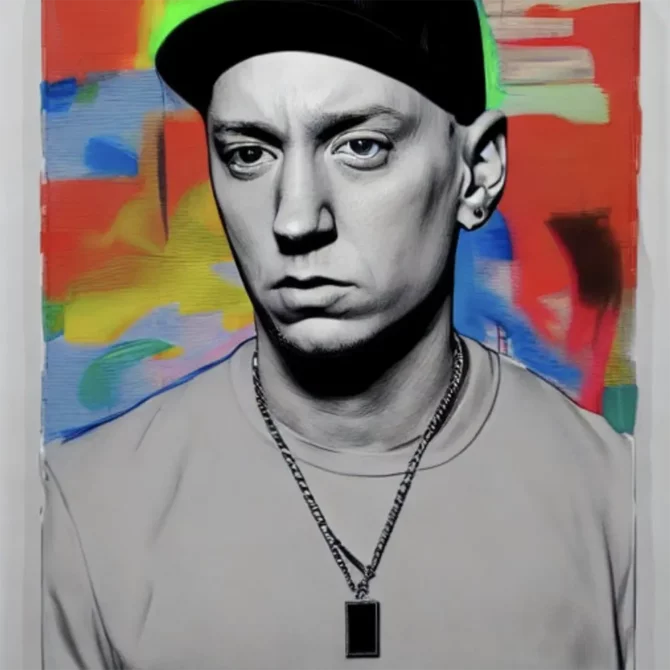 Eminem in the style of Albert Oehlen 4 - Artists Meet Artists