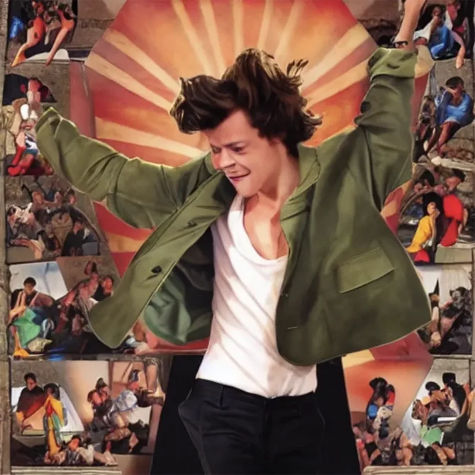 Harry Styles in the style of Michelangelo 1 - Artists Meet Artists