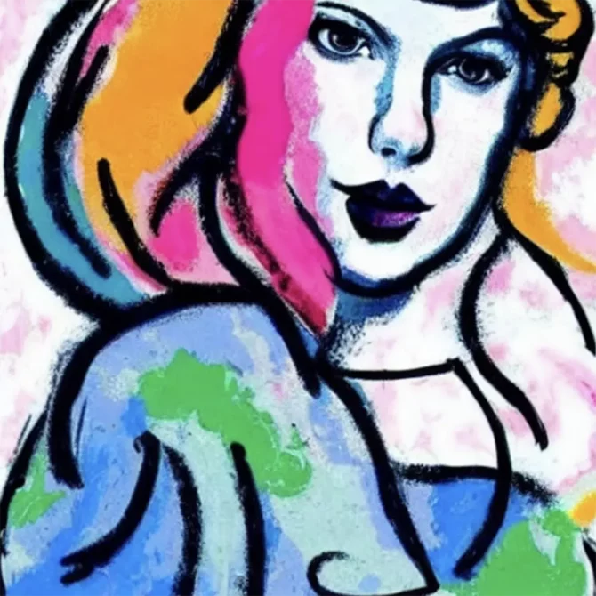 Taylor Swift in the style of Marc Chagall 3 - Artists Meet Artists