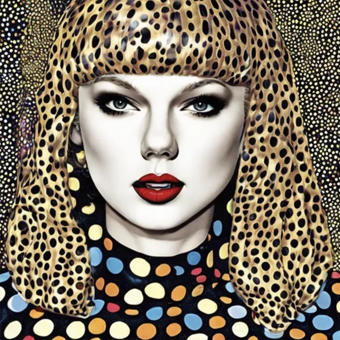 Taylor Swift in the style of Yayoi Kusama 65 - Artists Meet Artists