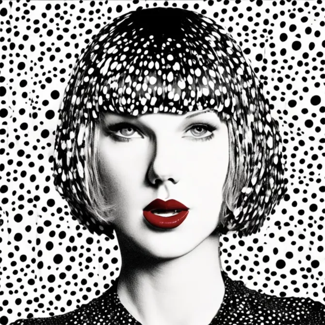 Taylor Swift in the style of Yayoi Kusama 66 - Artists Meet Artists