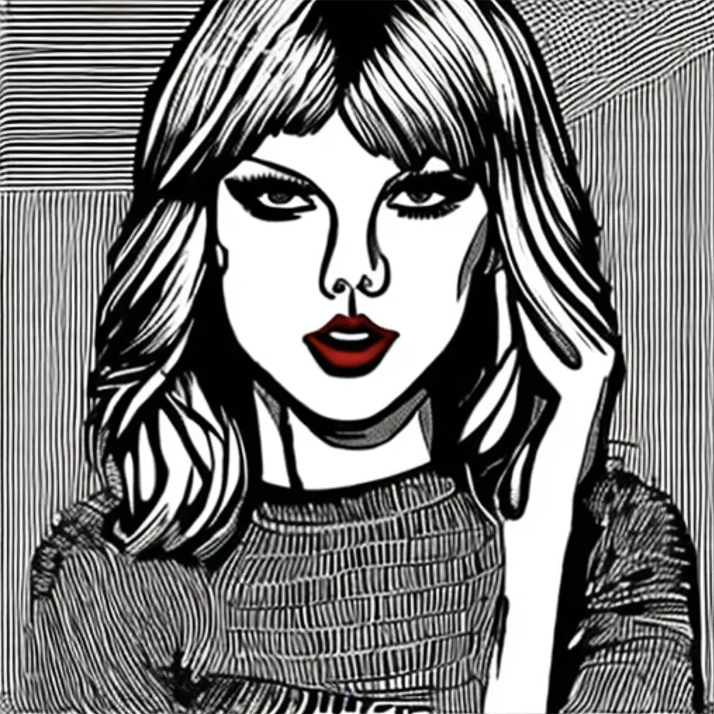 Taylor Swift in the style of Roy Lichtenstein 2 - Artists Meet Artists