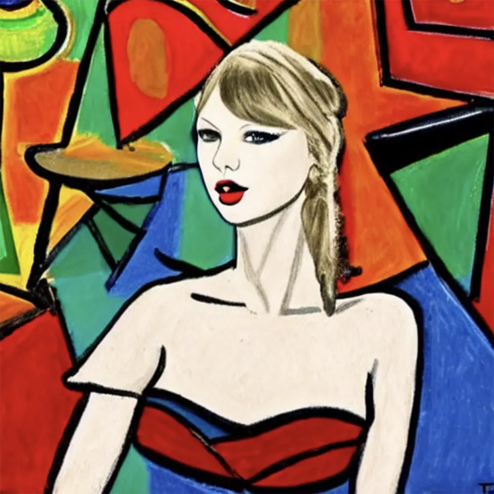 Taylor Swift in the style of Pablo Picasso 1 - Artists Meet Artists