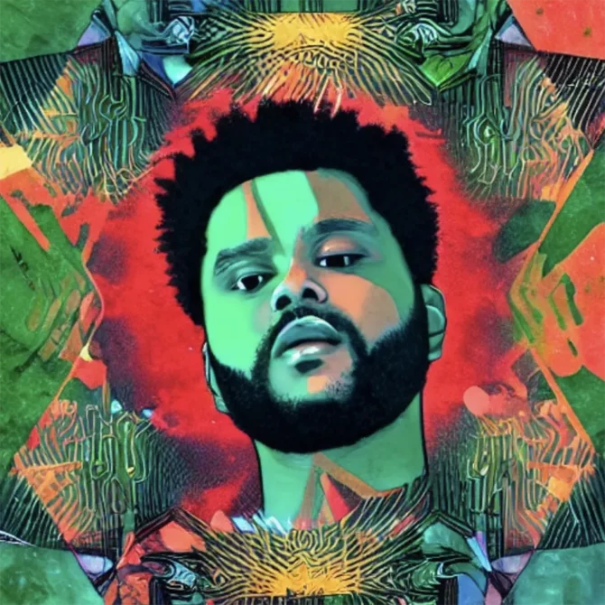 The Weeknd in the style of Michelangelo 1 - Artists Meet Artists