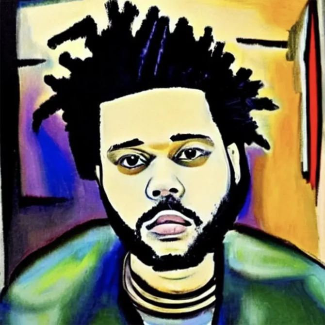 The Weeknd in the style of Pablo Picasso 6 - Artists Meet Artists